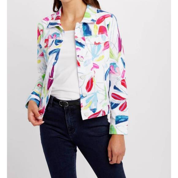DOLCEZZA | Jackets & Coats | New Dolcezza Abstract Jean Jacket In ...